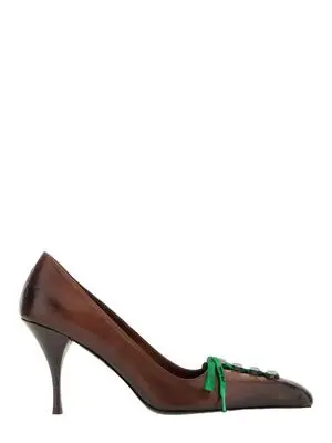Prada PRADA Leather Pumps With 9 Cm Heel Brown