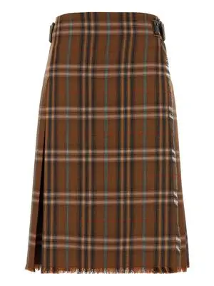 Burberry Embroidered Wool Mini Skirt For - Checked