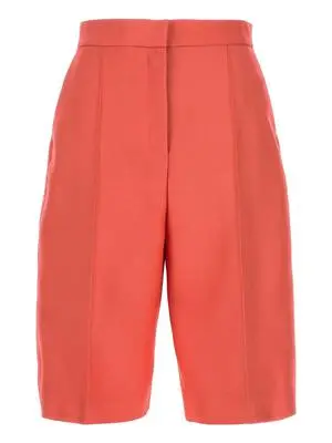 Agnona Wool-silk Bermuda Shorts - Red