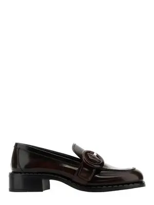 Prada PRADA Leather Loafers With Rubber Sole Brown