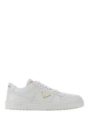 Prada Leather Downtown Sneakers - White