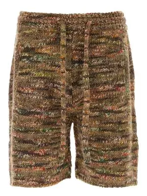 Alanui Multicolor Wool Blend Knit Bermuda Shorts - Multicoloured