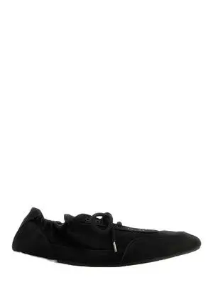 Prada PRADA Black Canvas Collapsible Sneakers With Lace-Up Detail Black
