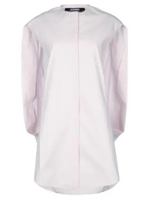 Jacquemus Cotton Mini Dress With Draping - Lightpink