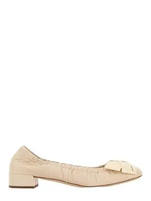 Prada PRADA Leather Pumps With Bow Detailing And 3 Cm Heel White