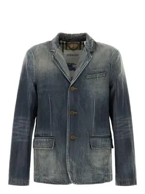 BURBERRY BURBERRY Denim Blazer With Notch Lapel
