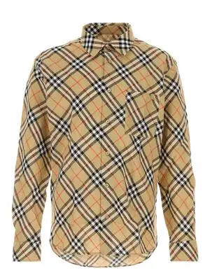 Burberry Burberry Embroidered Checked Linen Shirt Checked