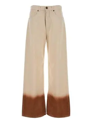Alanui Two-tone Wide-leg Denim Jeans - Multicoloured