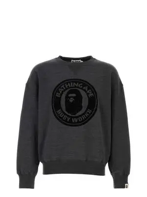 A BATHING APE Graphic Detail Oversized Sweatshirt - Grey