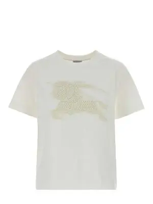 Burberry Cotton T-shirt With Emblem Detail - White