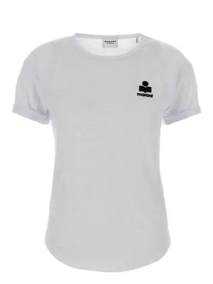 ISABEL MARANT ÉTOILE ISABEL MARANT ETOILE 100% Linen T-Shirt With Logo Detail