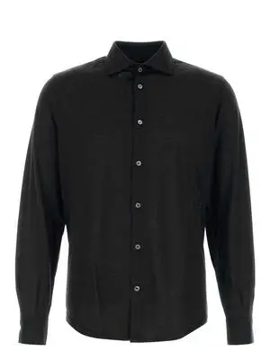 Fedeli 100% Wool Shirt - Black