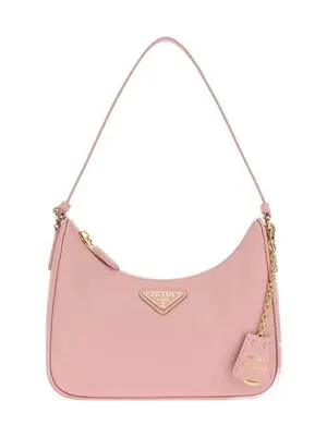 Prada Re-edition Leather Shoulder Handbag - Pink