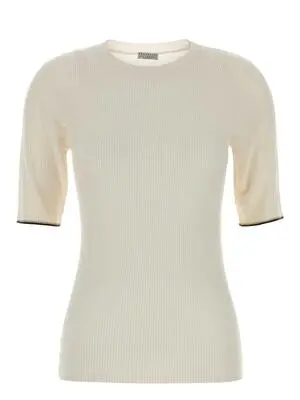 BRUNELLO CUCINELLI Brunello Cucinelli Cashmere-Silk Ribbed T-Shirt