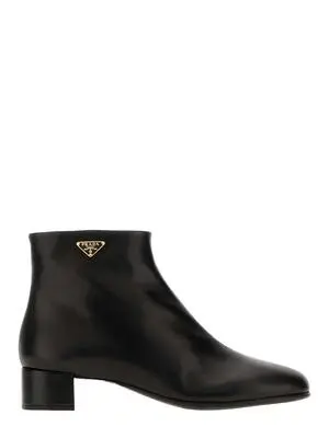 Prada Nappa Leather Ankle Boots - Black