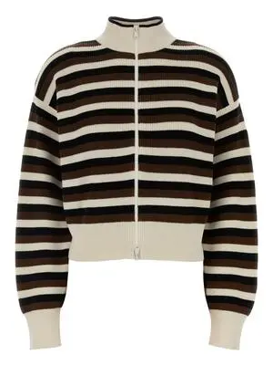 BRUNELLO CUCINELLI BRUNELLO CUCINELLI Striped Zip-Up Cardigan