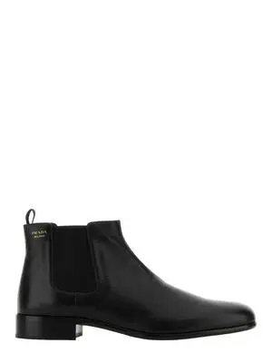 Prada Prada Leather Ankle Boots Black