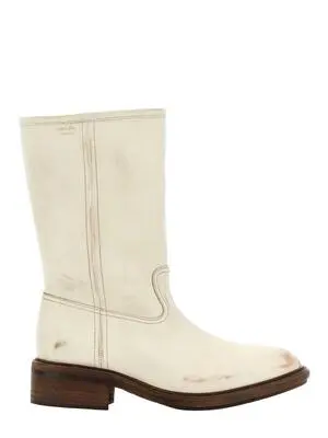 Prada Calf Leather Boots - White