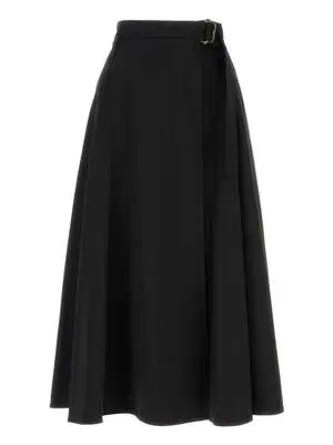 BURBERRY BURBERRY Wool Twill Belted Skirt