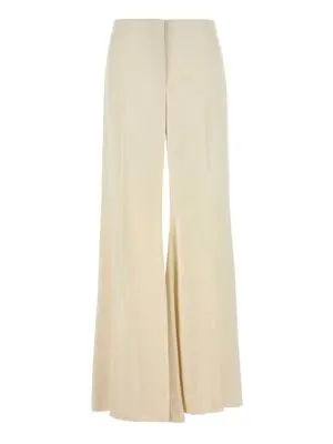 Alexander McQueen Crepe-feel Satin Wide-leg Trousers - Yellow