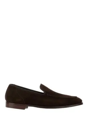 Crockett & Jones Salcombre Suede Loafers With Leather Sole - Brown