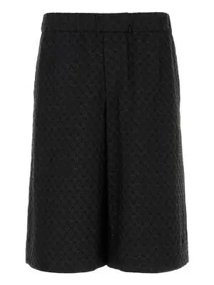Alexander McQueen Textured Viscose Blend Bermuda Shorts - Black