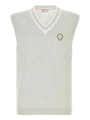 Brunello Cucinelli BRUNELLO CUCINELLI Cotton Knit Vest Grey