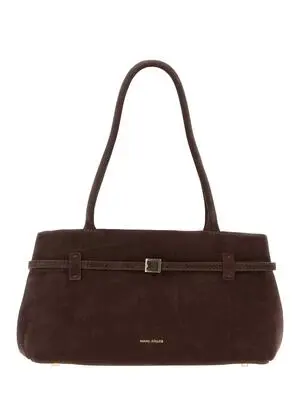 Manu Atelier Le Cambon East West Suede Shoulder Handbag - Brown