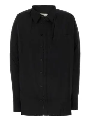 Y/project Oversize Poplin Shirt In Organic Cotton Blend - Black