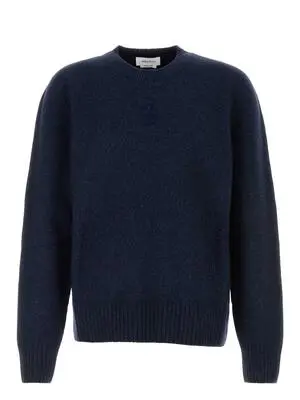 Alexander McQueen ALEXANDER MCQUEEN Melange Wool Blend Knit Sweater Blue