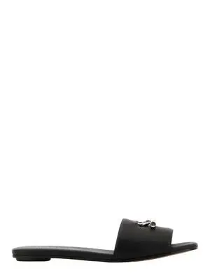 Alexander McQueen Leather Slip-on Slippers - Black