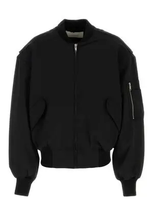 ENTIRE STUDIOS Stretch Wool-blend Bomber Jacket - Black