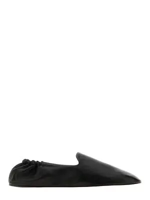 THE ROW Nappa Leather Casa Ballerinas - Black