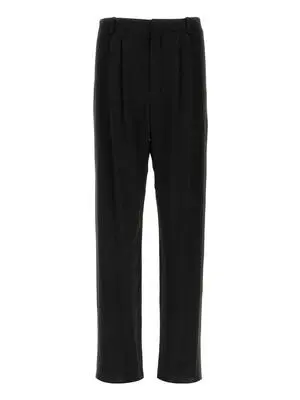 Saint Laurent Silk Crepe Wide-leg Pant For - Black