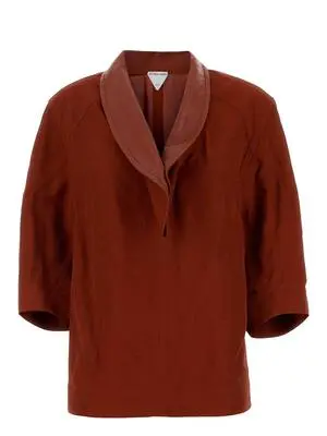 Bottega Veneta Viscose-linen Blend Blouse - Red