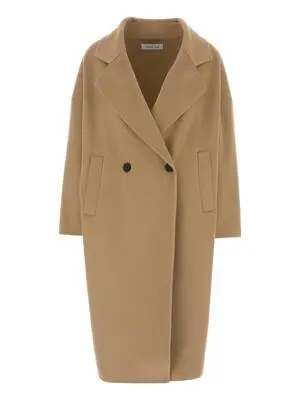 AFTERCOAT Wool & Cashmere Blend Double Breasted Jacket - Camel