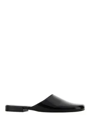 THE ROW THE ROW Penelope Leather Slippers Black