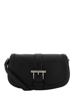 Alexander McQueen Leather Satchel Crossbody Bag With Silver-tone Hardware - Black