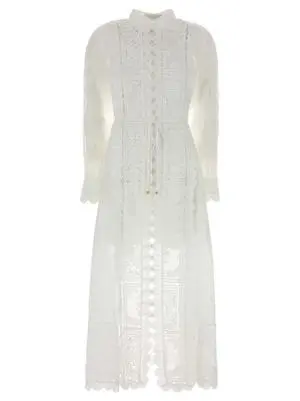 Zimmermann Ramie Aster Dress - White
