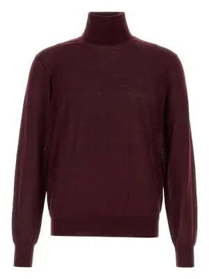 Saint Laurent Wool Turtleneck Sweater - Purple