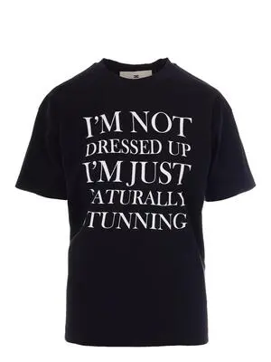 Elisabetta Franchi Graphic Cotton T-shirt - Nero
