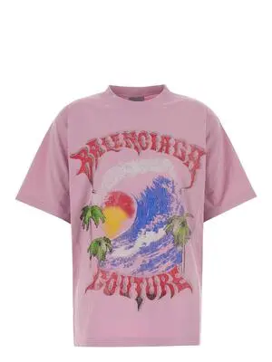 Balenciaga BALENCIAGA Oversized Cotton T-Shirt Pink
