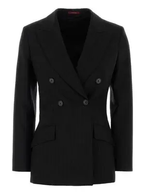 Gucci Double-breasted Pinstripe Wool Blazer - Stripped