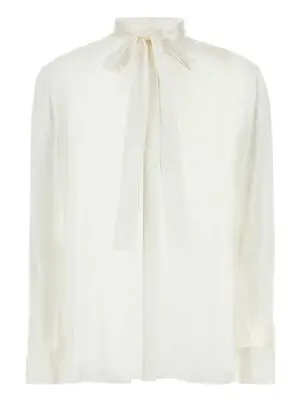 DOLCE & GABBANA DOLCE & GABBANA 100% Silk Shirt With Pussy Bow