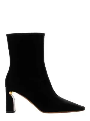 Alexander McQueen Fabric Ankle Boots With 8 Cm Heel - Black