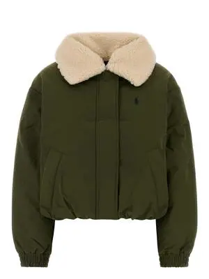 Polo Ralph Lauren Quilted Down Jacket With Shearling Collar - Green