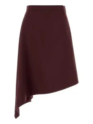 Bottega Veneta BOTTEGA VENETA Asymmetrical Hem Wool Skirt Purple