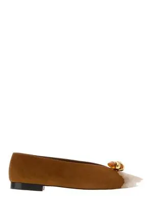 JIMMY CHOO JIMMY CHOO Suede Margot Ballerinas Camel