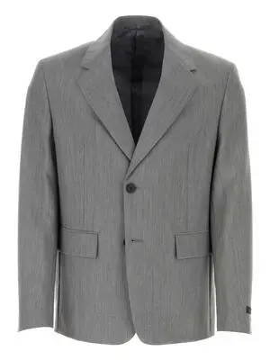 Prada Melange Wool Blend Blazer For - Grey