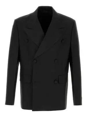 Prada Mohair-blend Blazer With Recycled Cupro Lining - Black